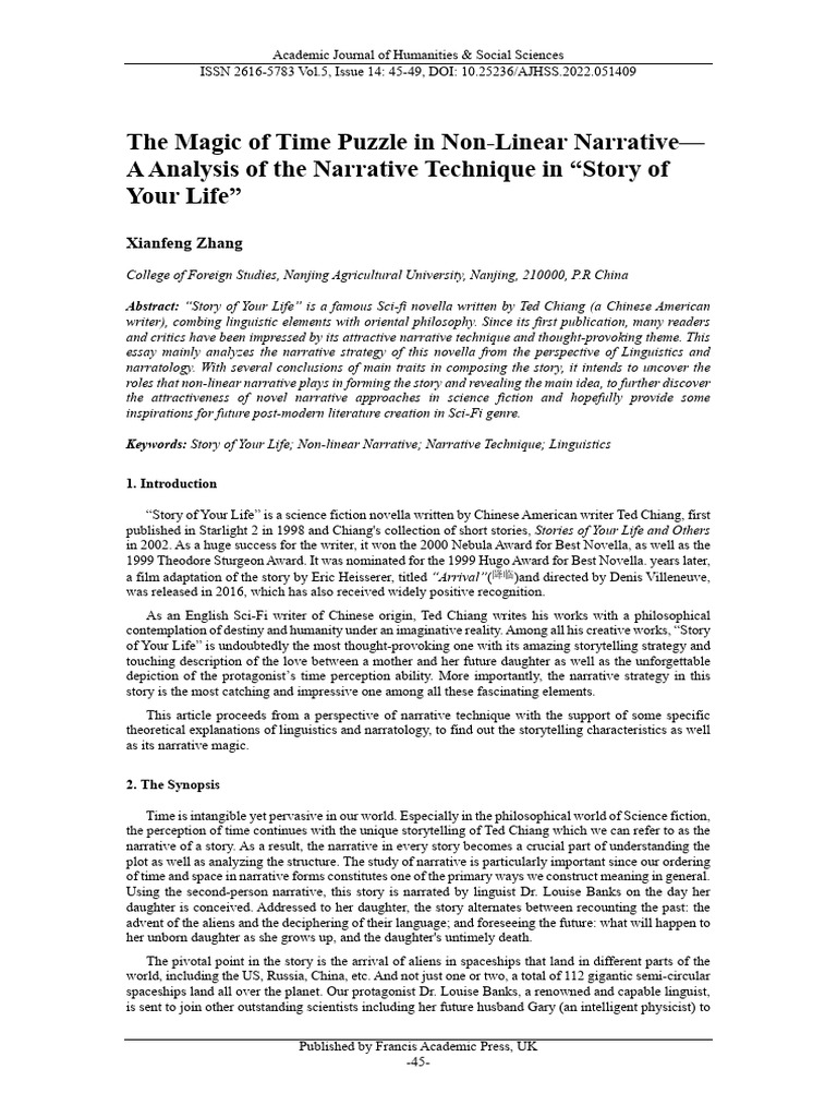 Zhang Xianfeng - Time Puzzle in Non Linear Narrative | PDF | Narrative