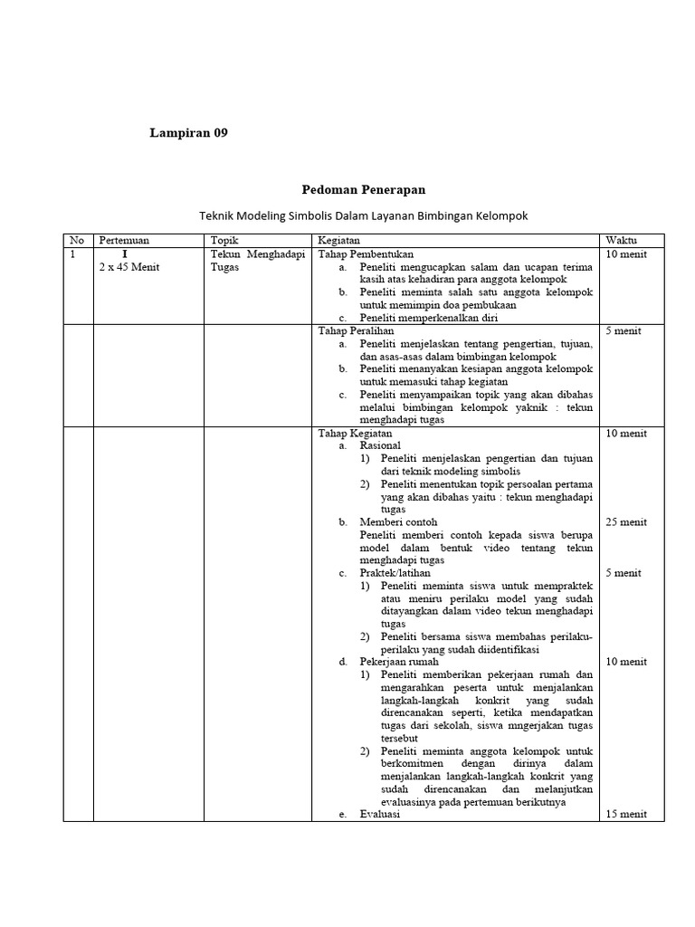 Teknik Modeling Simbolis Bimbingan Kelompok | PDF