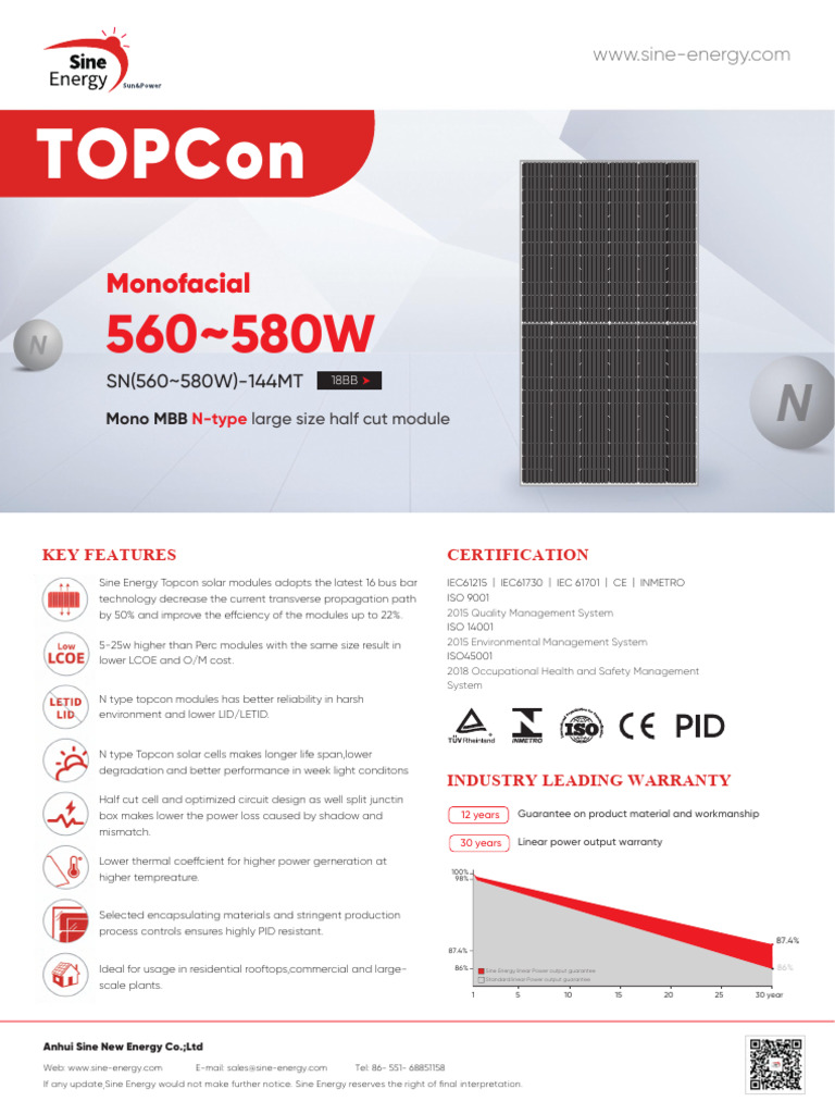 Datasheet Topcon 570w | PDF | Electrical Engineering | Electricity