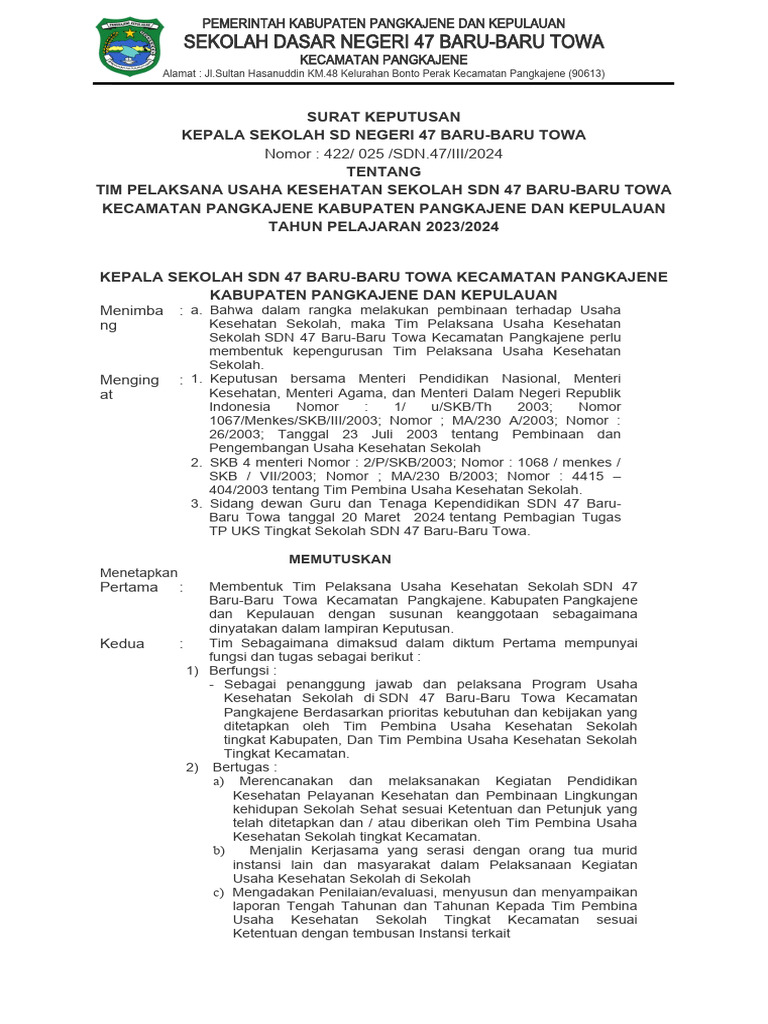 SK Tim Uks 2024 | PDF