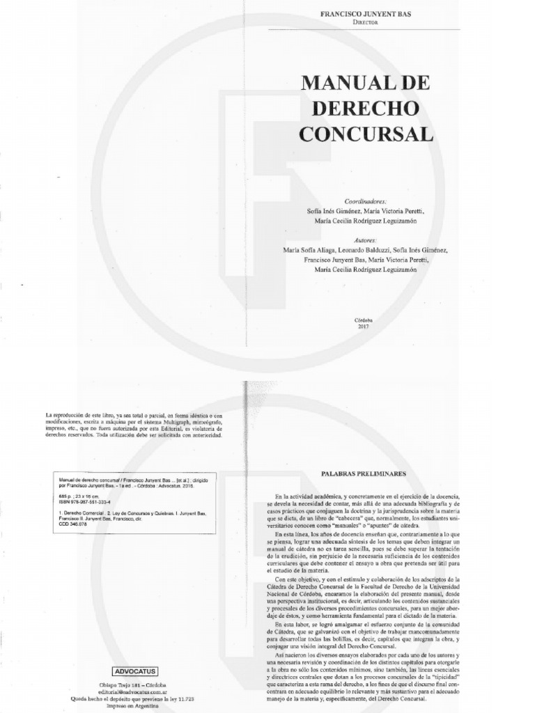 Manual de Derecho Concursal - Junyent Bas - Compressed | PDF