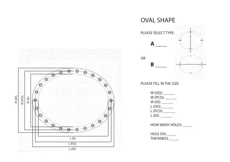 Oval Shape Gasket Template | PDF