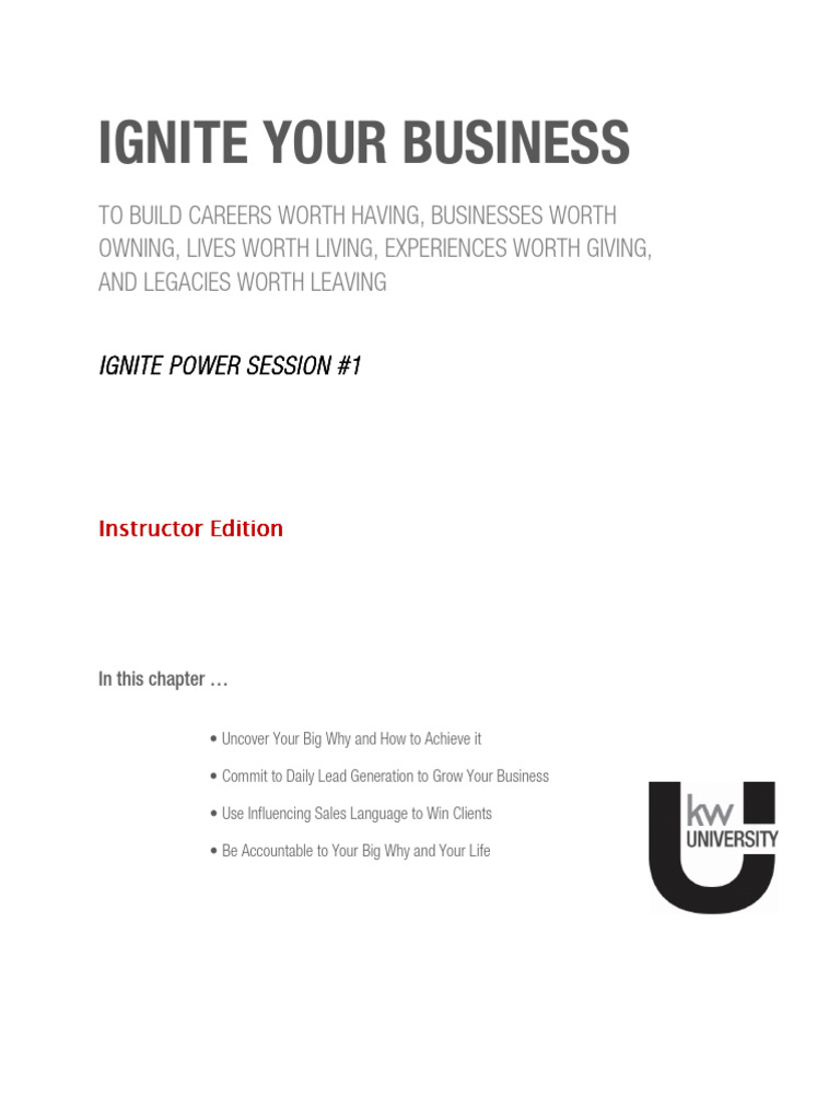 Ignite Session 1 - Instructors Manual | PDF | Learning | Mindset