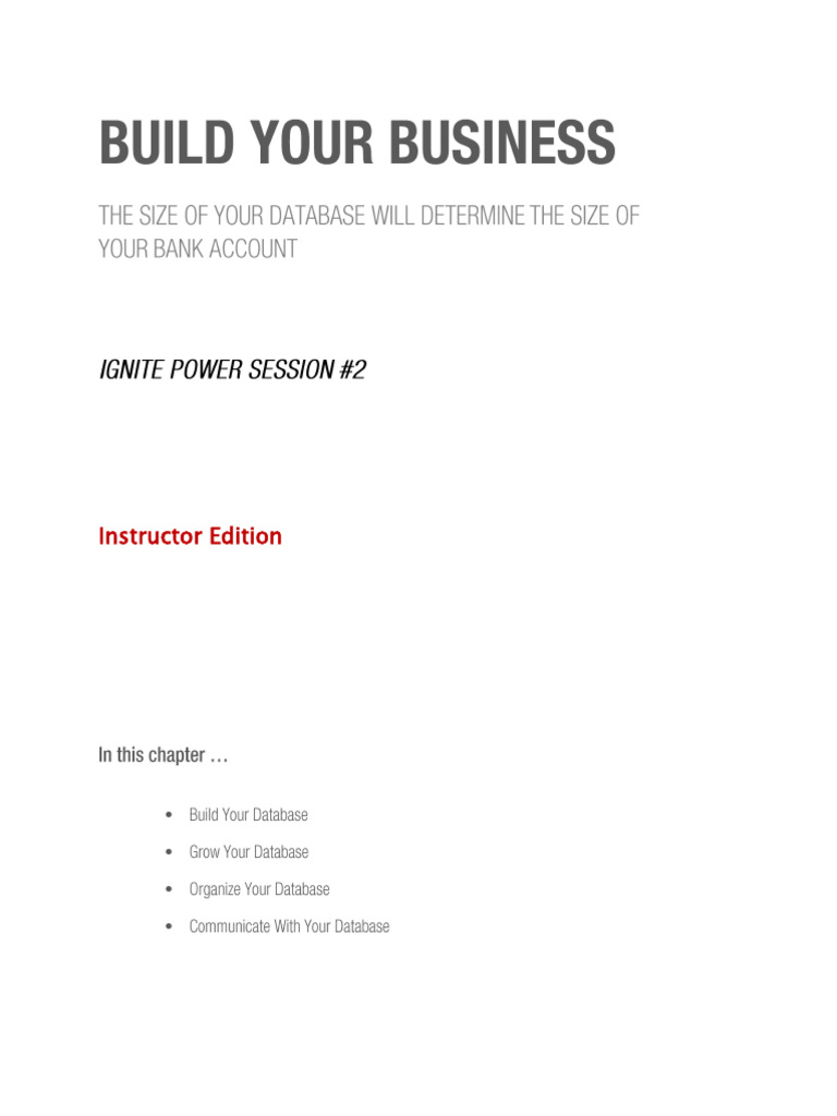 Ignite Session 2 - Instructors Manual | PDF | Sales | Databases