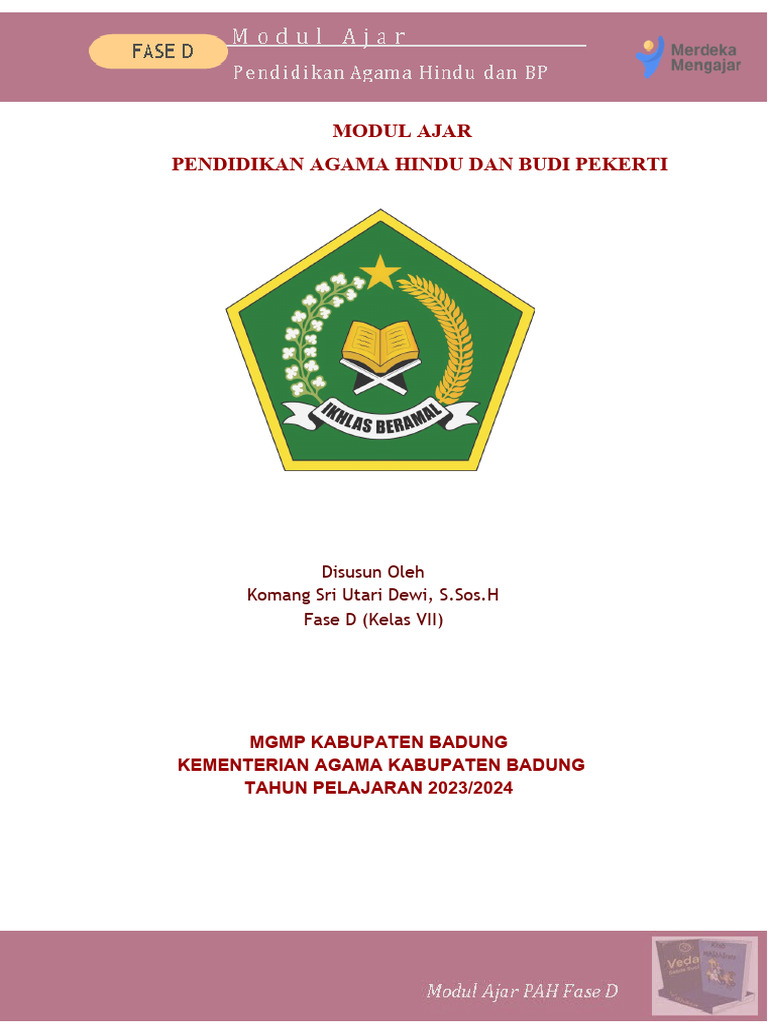 Modul Ajar Kitab Upaweda | PDF