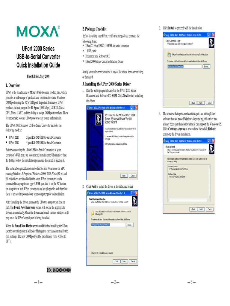 UPort 2000 Series QIG v1 | PDF | Microsoft Windows | Device Driver