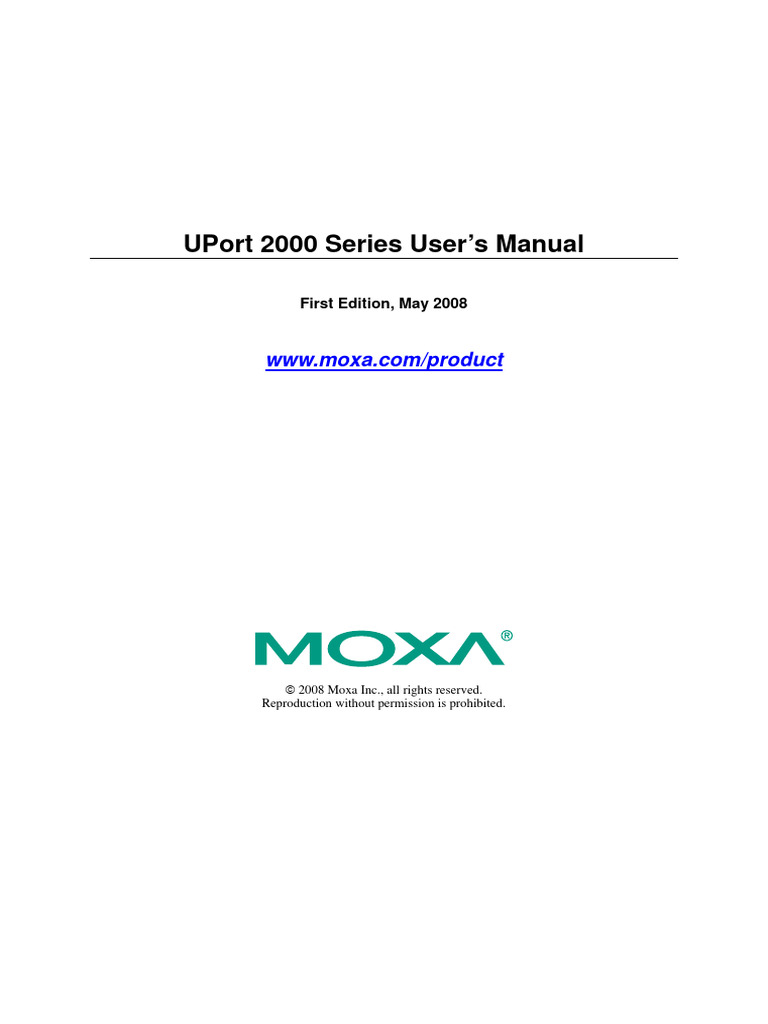 UPort 2000 Series Users Manual v1 | PDF | Device Driver | Installation (Computer Programs)