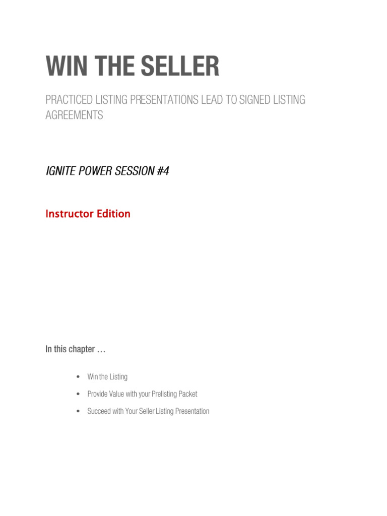 Ignite Session 4 - Instructors Manual | PDF | Sales | Prices