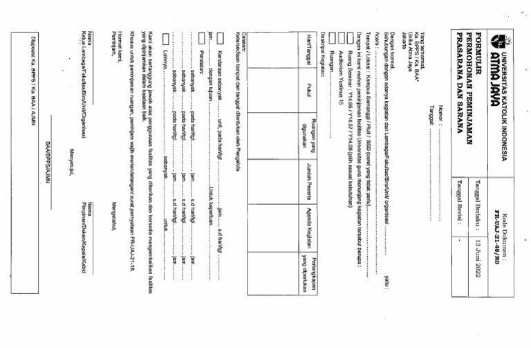 Form Desc Pinjam Ruang | PDF