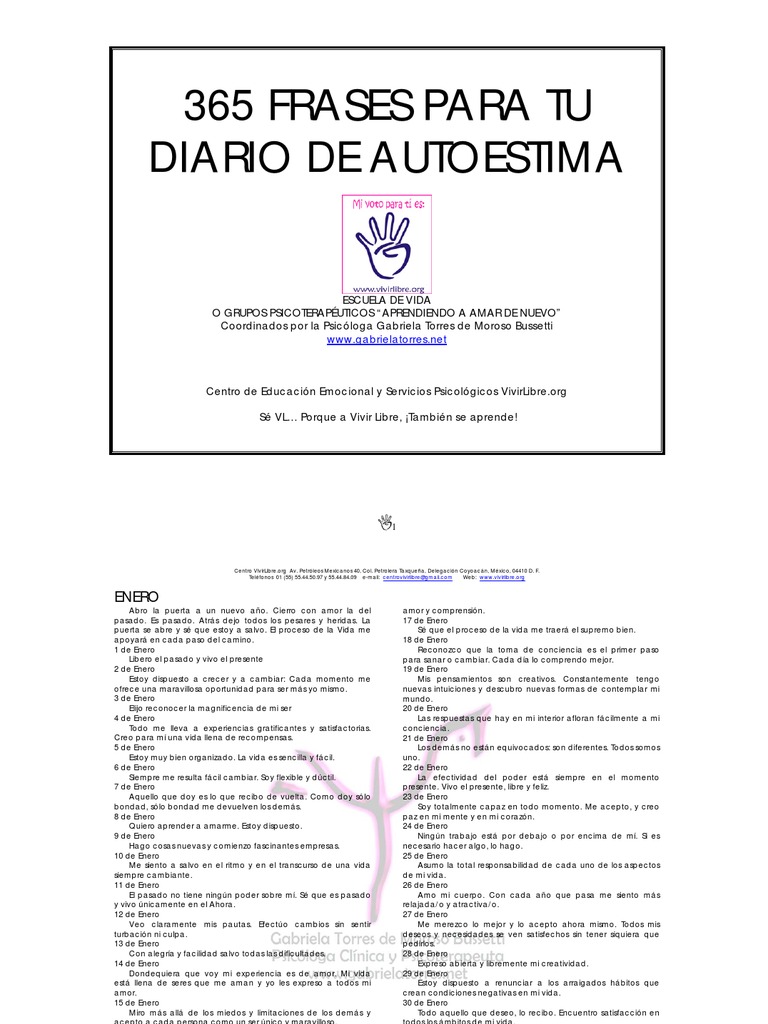 365 Frases para Tu Diario de Autoestima | PDF | Amor | México