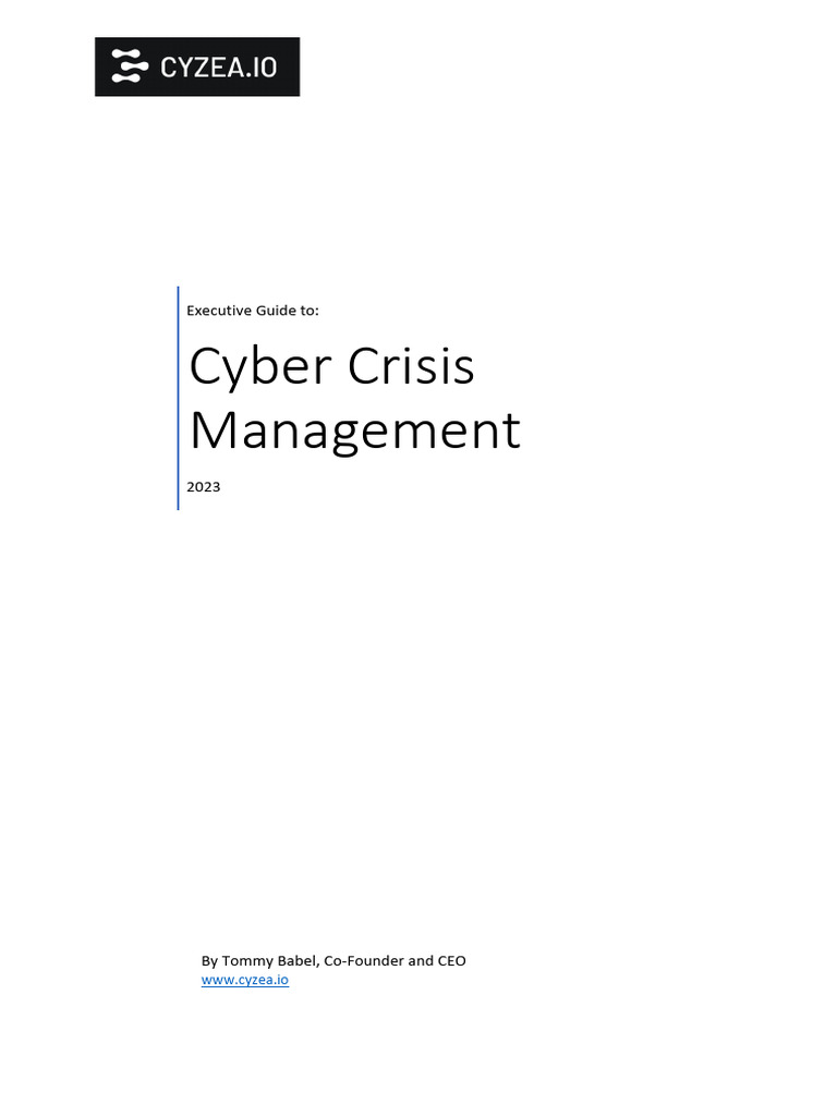 Cyber Crisis Management Guide 2023 | PDF | Crisis Management | Computer ...