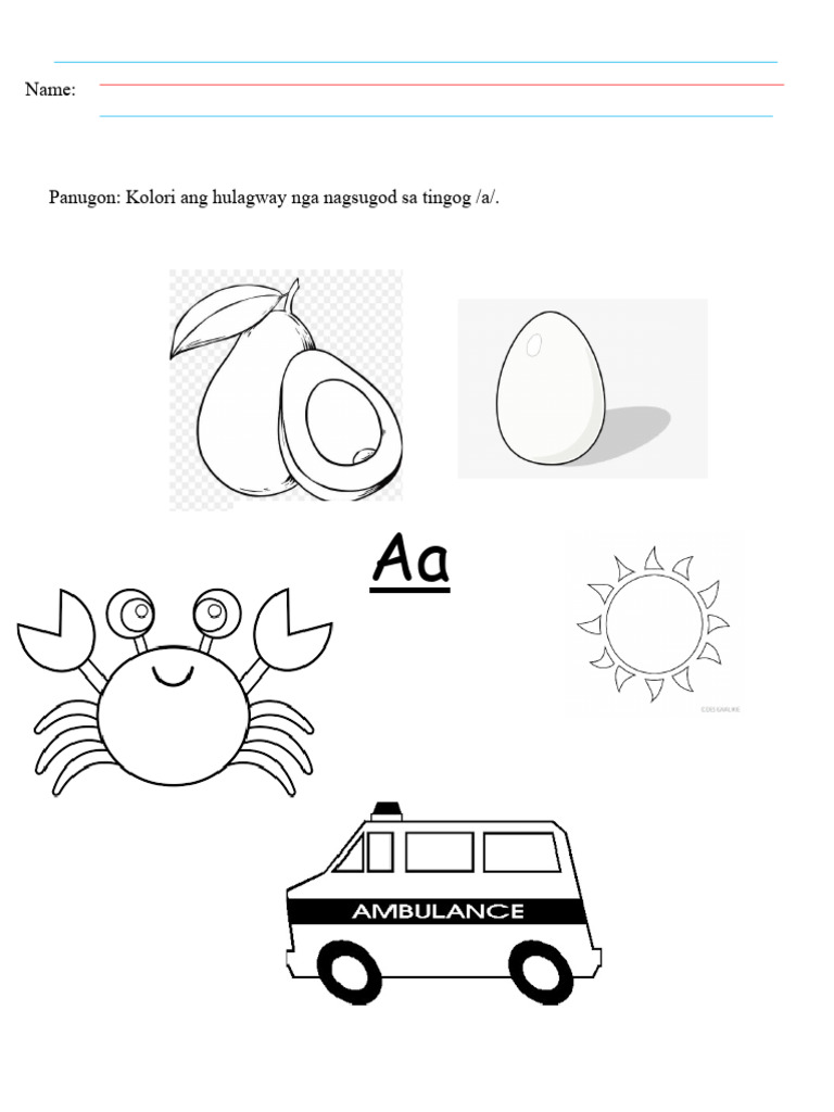 Letter A Sound Color | PDF