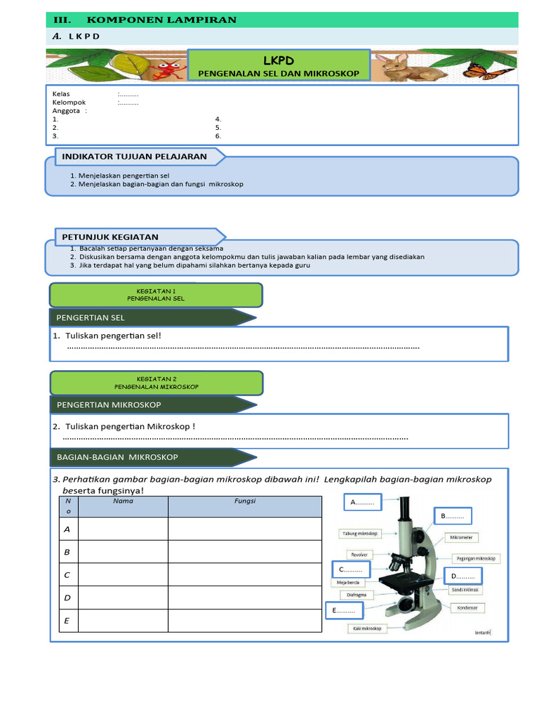 LKPD 1 Pengenalan Sel Dan Mikroskop | PDF