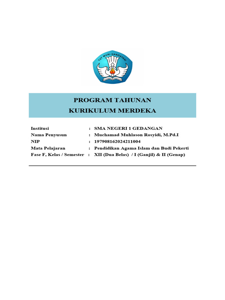 Program Tahunan PAI SMA 2024/2025 | PDF