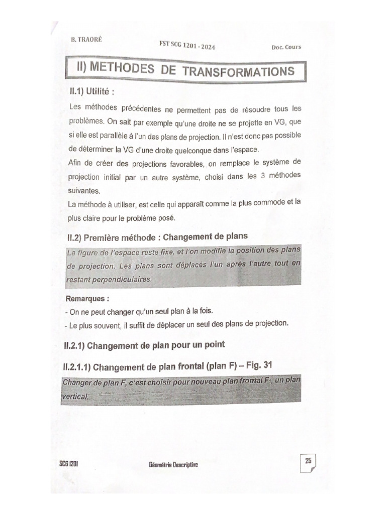 II) METHODES DE TRANSFORMATIONS | PDF
