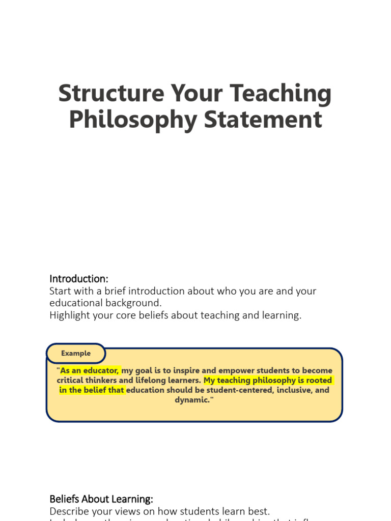 EDU 600 601 P1 Project Guidelines in Structuring Teaching Philosophy Statement | PDF | Learning ...