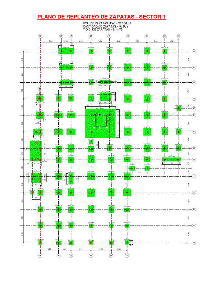 Fundaciones Sector 1 Replanteo | PDF