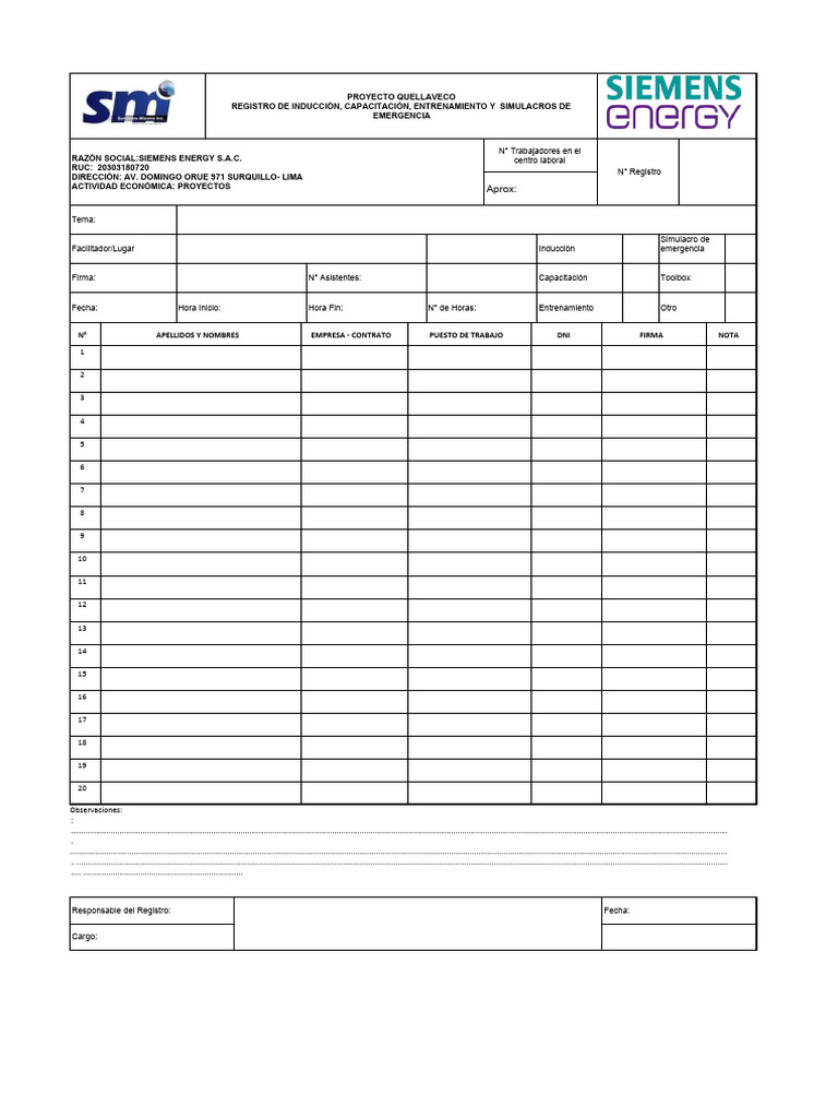 Formato de Registro | PDF
