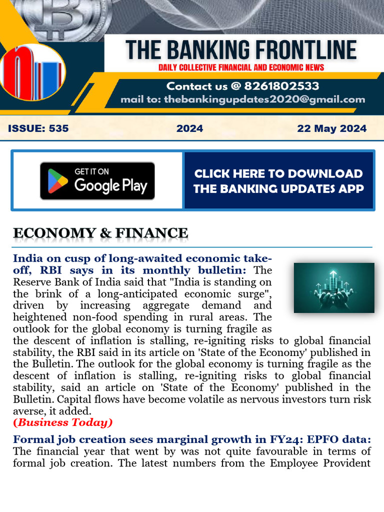 22.05.2024 - The Banking Frontline | PDF | Reserve Bank Of India | Foreign Direct Investment