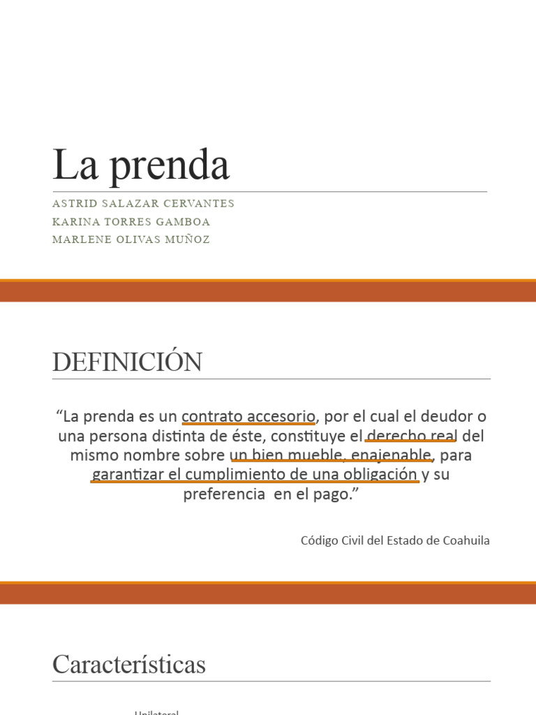 La Prenda | PDF | Pagos | Derecho privado
