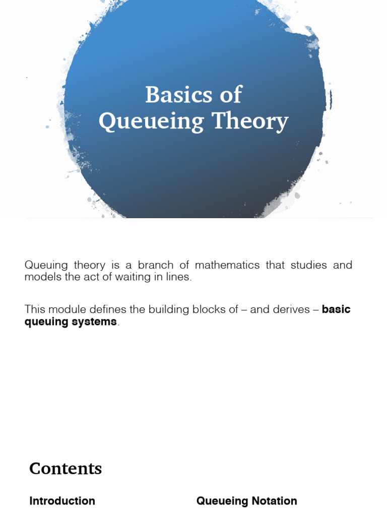 Slides Module 3 Basics of Queueing Theory | PDF | Poisson Distribution | Teaching Mathematics