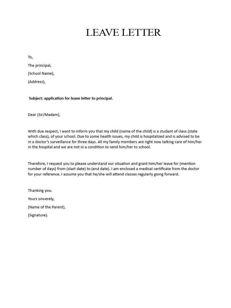 Leave Letter | PDF