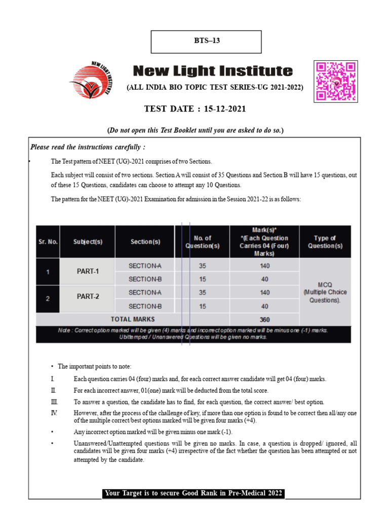 BTS 13 QP + Sol | PDF | Osmosis | Cell Membrane
