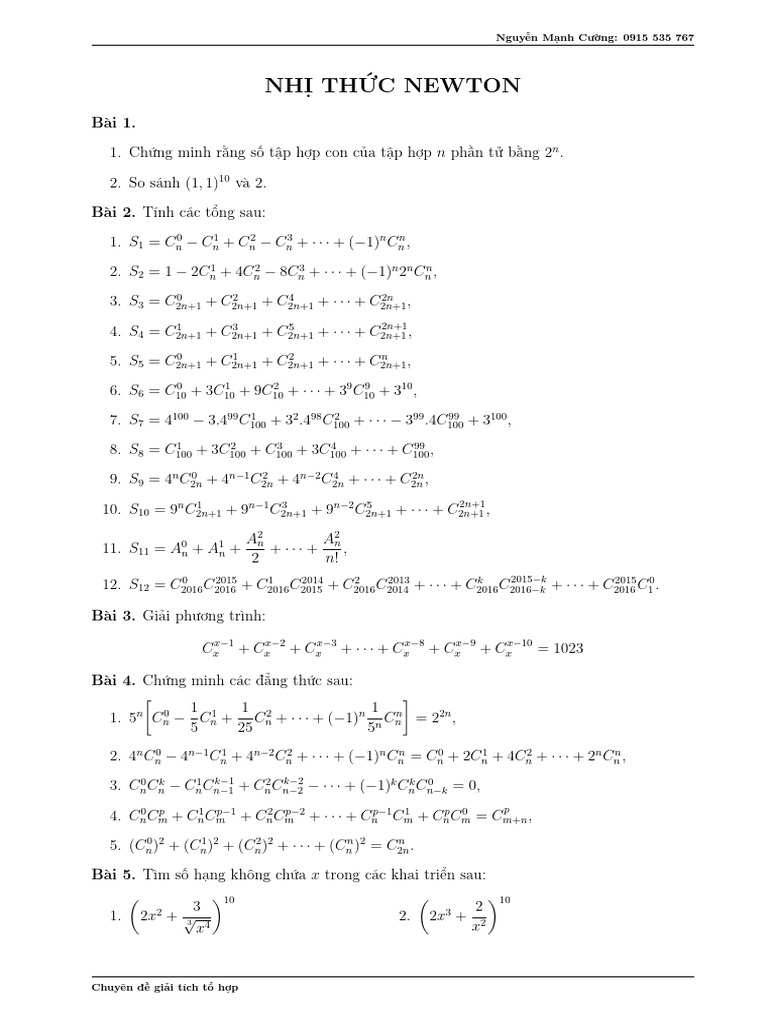 Nhi Thuc Newton | PDF