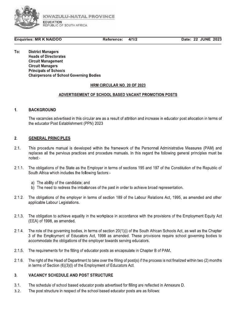 HRM Circular No 20 of 2023 Compressed 2 | PDF