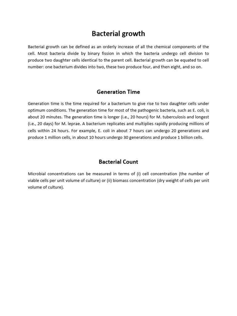 Bacterial Growth | PDF | Bacteria | Biology