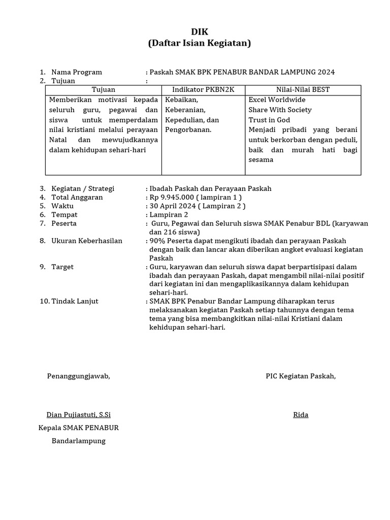 Dik Paskah 2024 | PDF