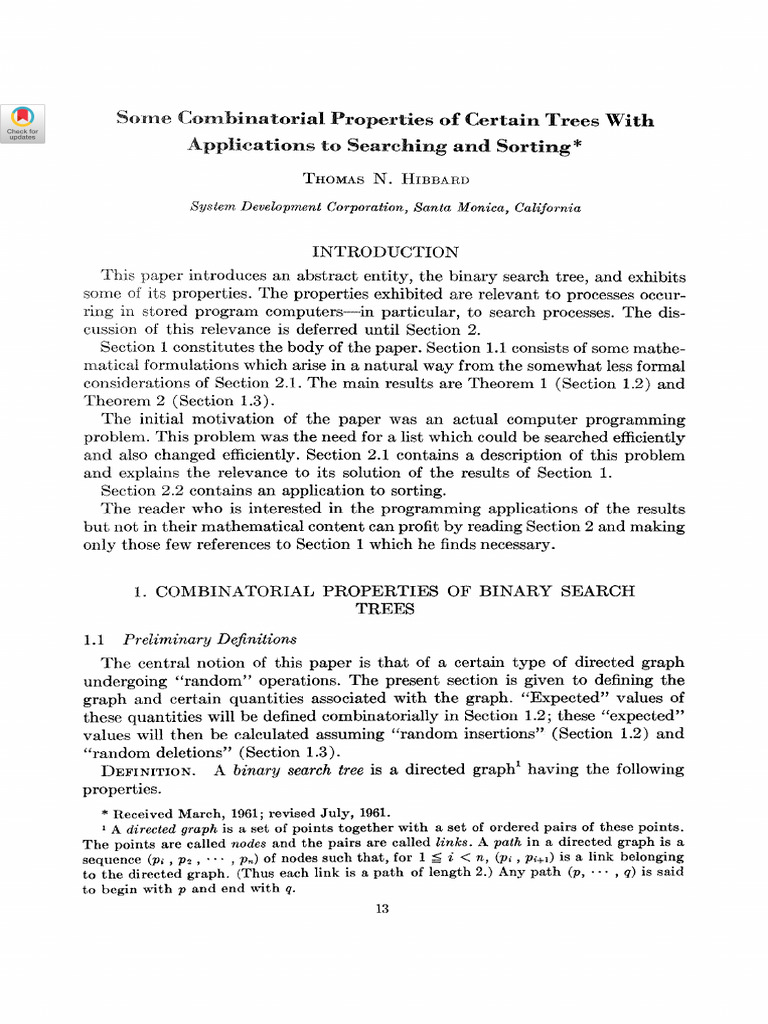 Combinatorial Properties of Binary Trees | PDF | Theoretical Computer ...