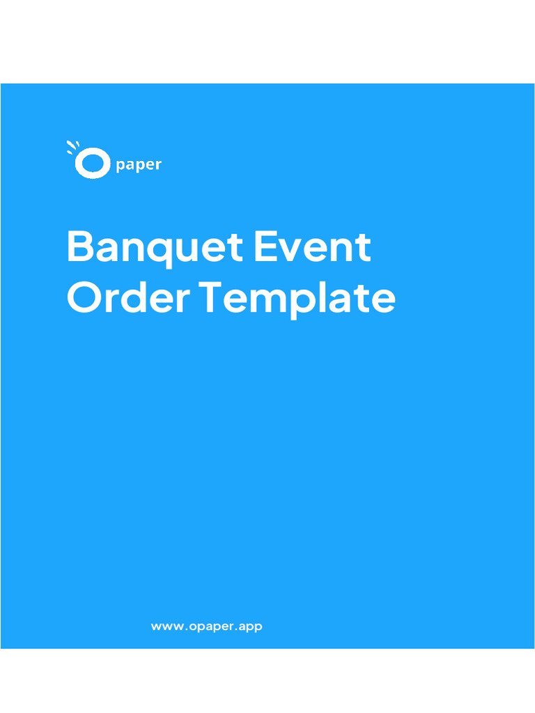 Template Banquet Event Order | PDF