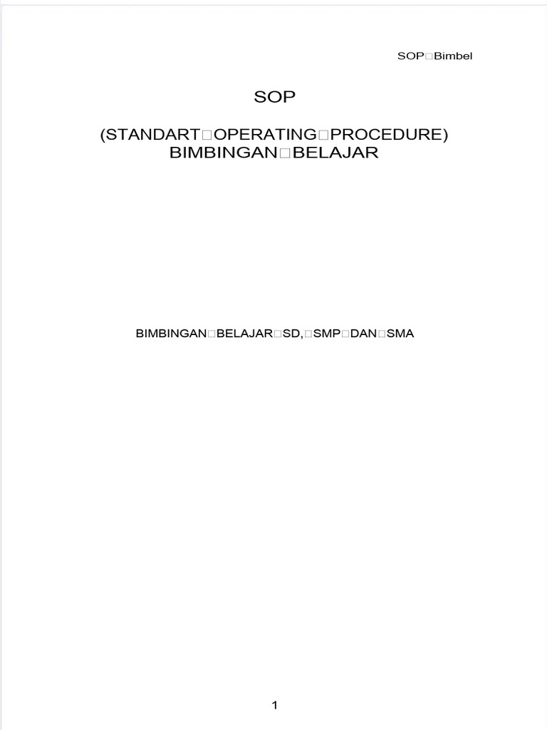 PDF Sop Bimbel | PDF | Karier & Perkembangan