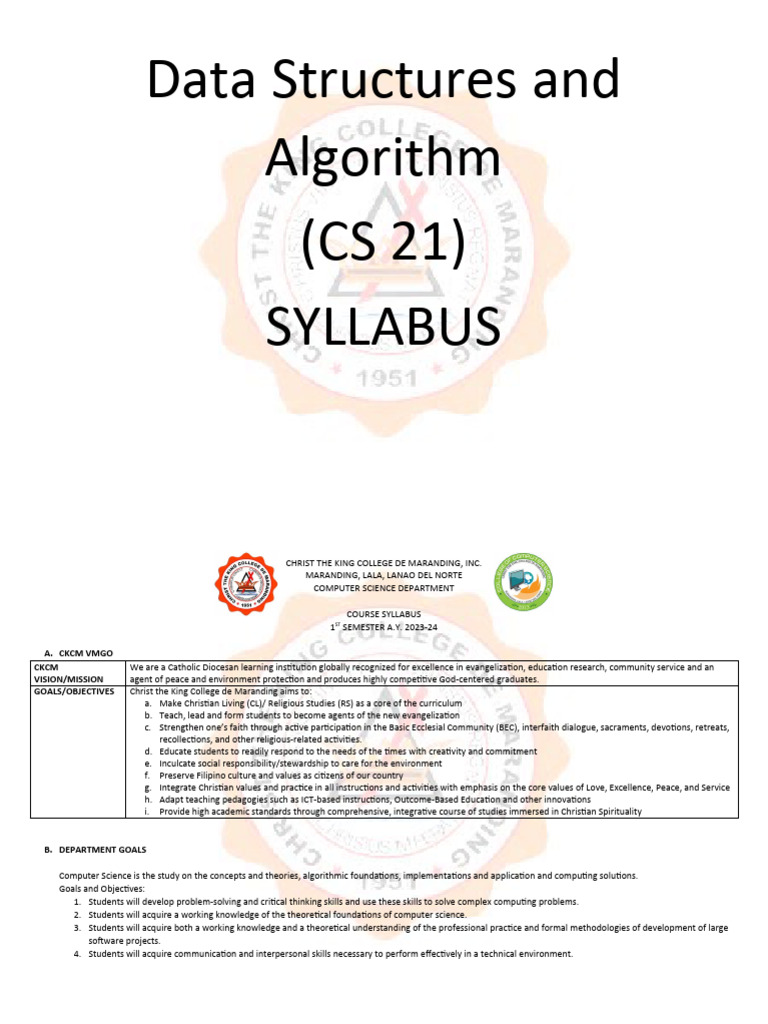 CS 21 - Data Structure and Algorithm | PDF | Computing | Computer ... CS 21 - Data Structure and Algorithm | PDF | Computing | Computer ...