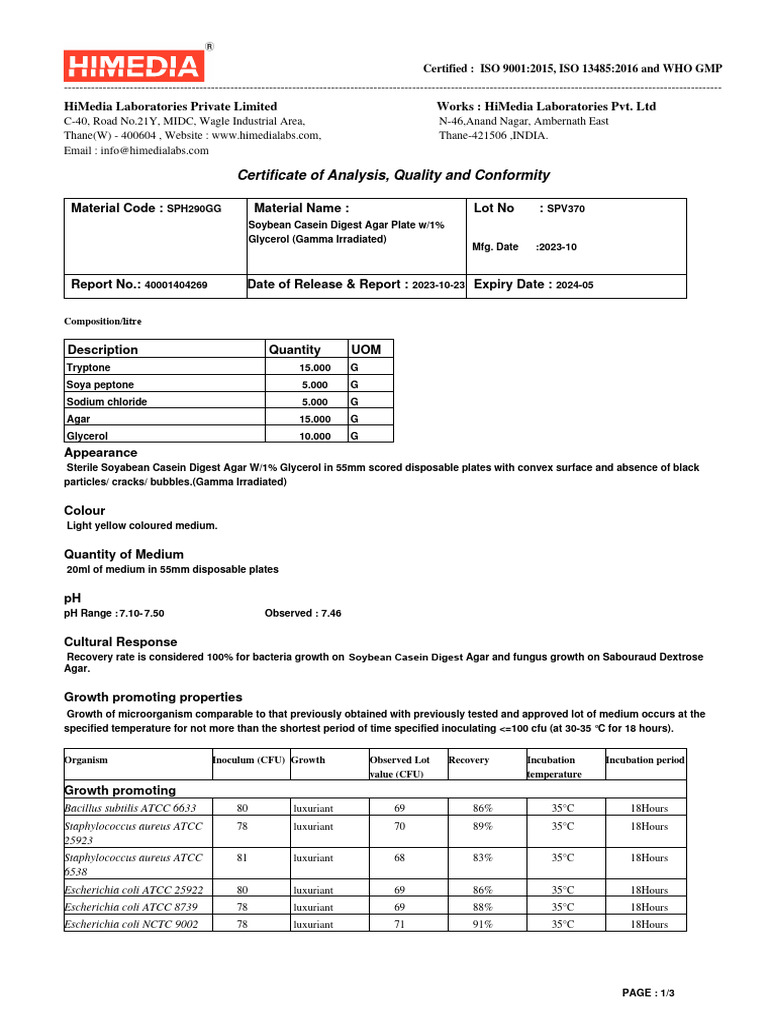 Coa SPH290GG SPV370 | PDF
