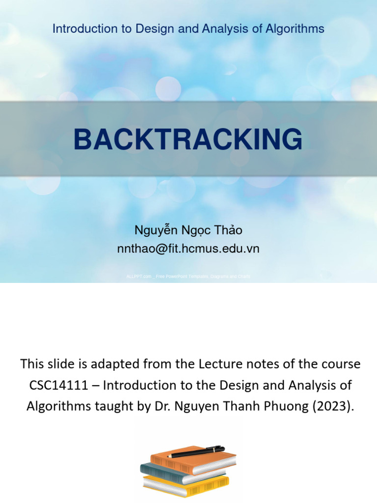 2024 CSC14111 Lecture03 Backtracking Merged | PDF | Recurrence Relation | Mathematical Objects