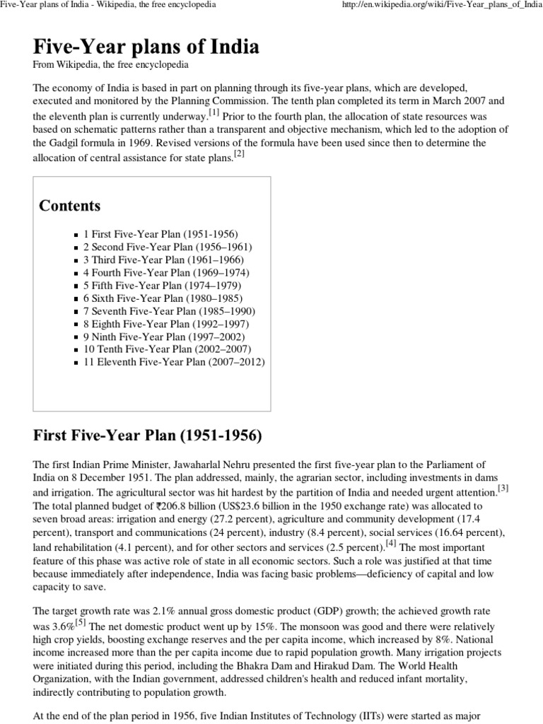Five-Year Plans of India | PDF | Economic Growth | Economies