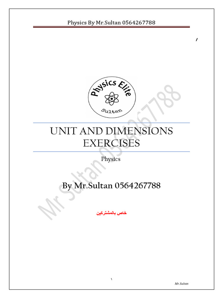 KKU Physics Units and Dimensions by MR - Sultan | PDF | Euclidean ...