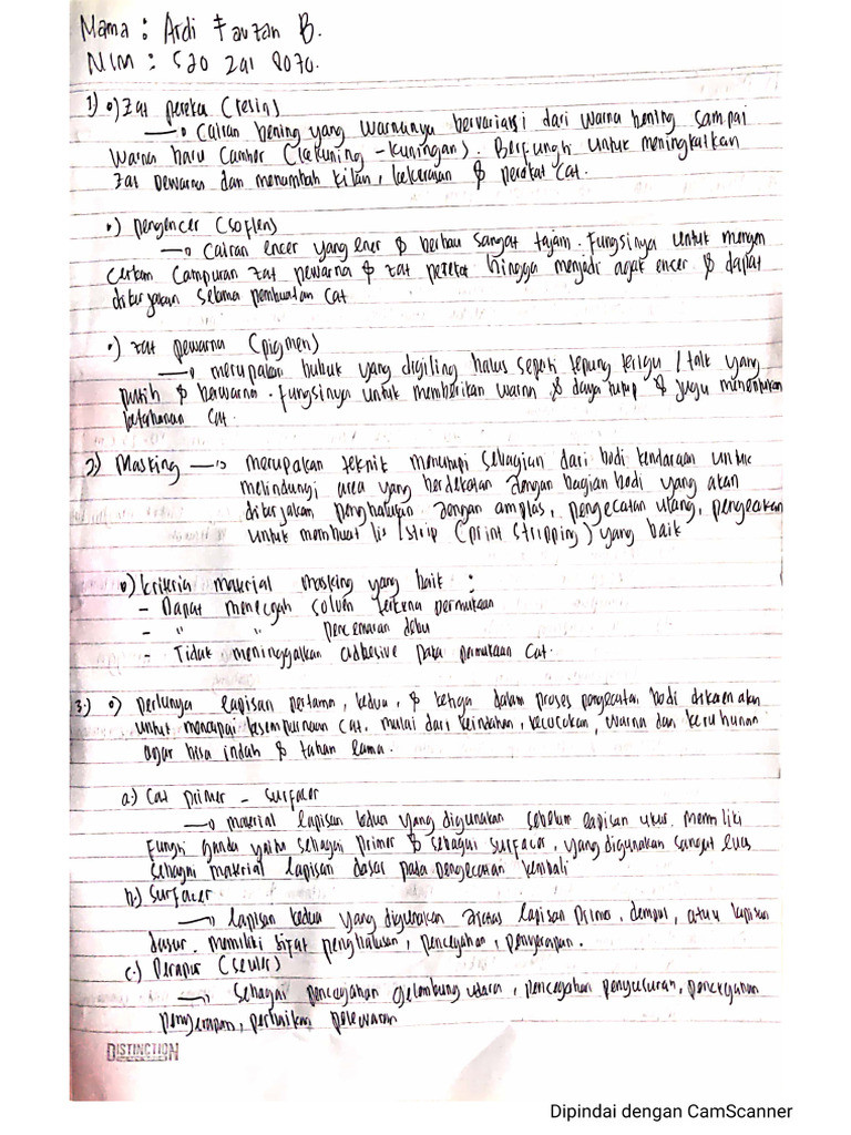 Pengecatan Ardi Fauzan Uts 8070 | PDF