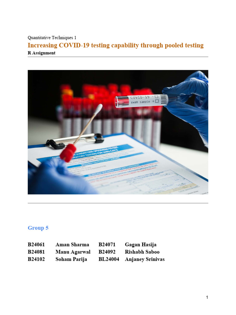 QT 1 - Group 5 - R Assignment 1 | PDF | Reference Range | P Value