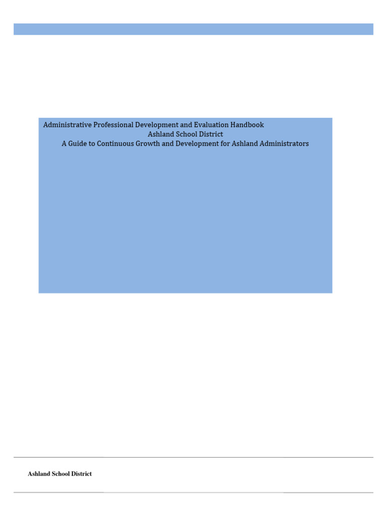 Ashland Administrator Handbook Final | PDF | Educational Assessment | Goal