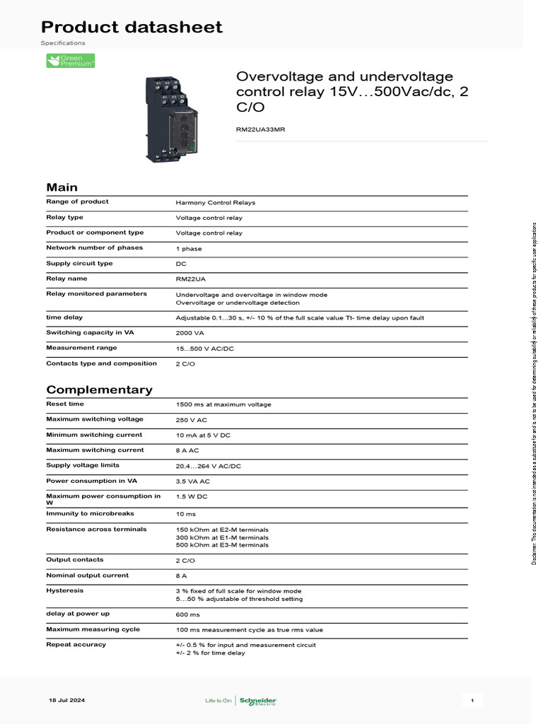 Schneider Electric - Zelio-Control-Relays - RM22UA33MR | PDF | Relay ...