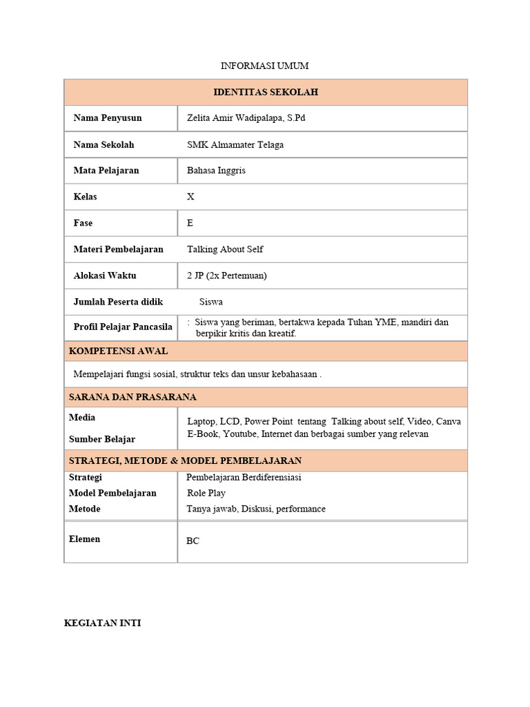 Modul Talking About Self | PDF