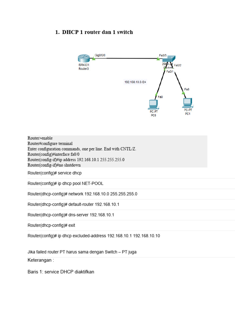 RIP DHCP 2 Router Cisco Packet Tracer Kelas XI | PDF | Komputer