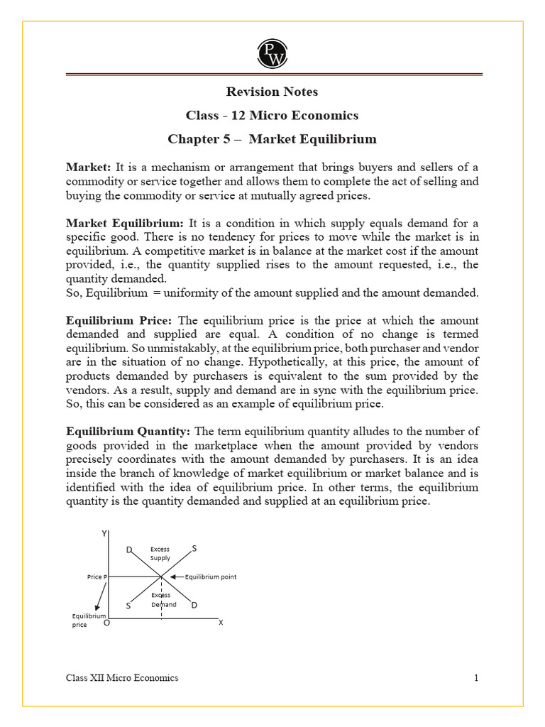 Ch - 5 Market-Equilibrium | PDF | Economic Equilibrium | Supply (Economics)