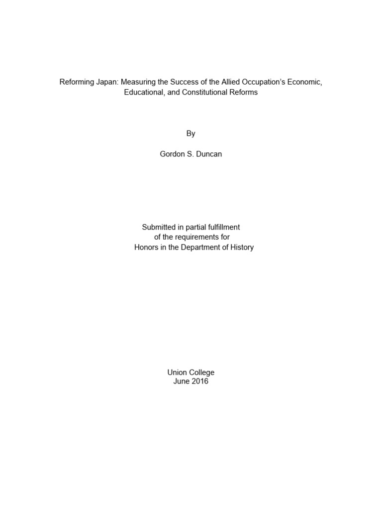 Reforming Japan - Measuring The Success of The Allied Occupations | PDF ...