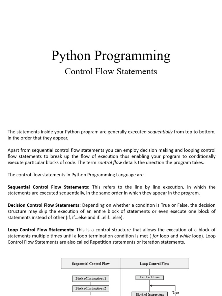 Python Programming For Polytechnic-28!7!24 To 3-8-24 | PDF | Control Flow | Boolean Data Type