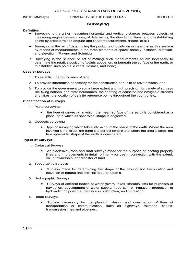 GEFS-CE11 - Introduction and Errors in Measurements | PDF | Surveying | Measurement