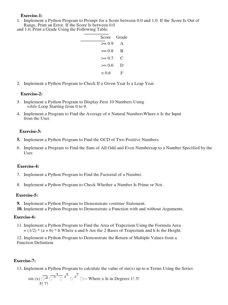 Python Programming Lab | PDF | Computer Programming | Software Engineering Python Programming Lab | PDF | Computer Programming | Software Engineering